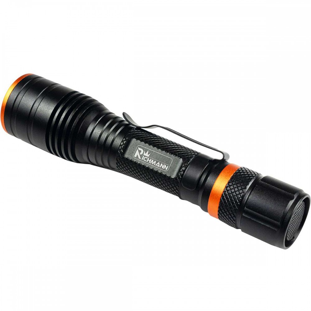 Compacte Aluminium Zaklamp 3W LED met Zoom – 120 lm, Werkt ...